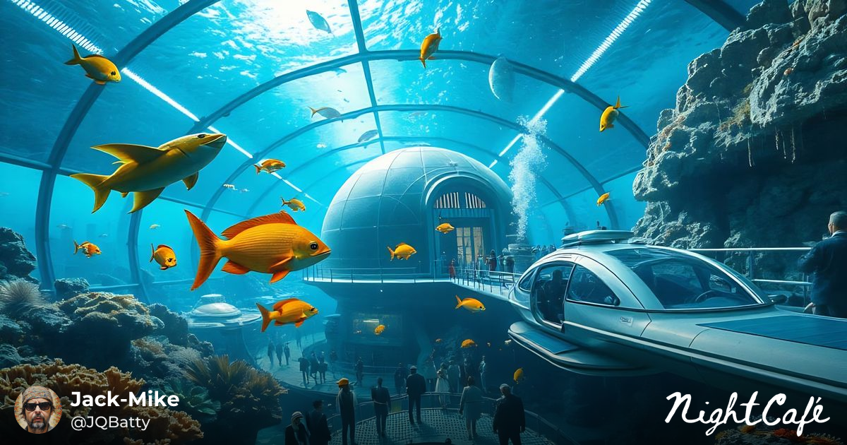 Bustling Underwater City in Hypermodern Style - AI Art