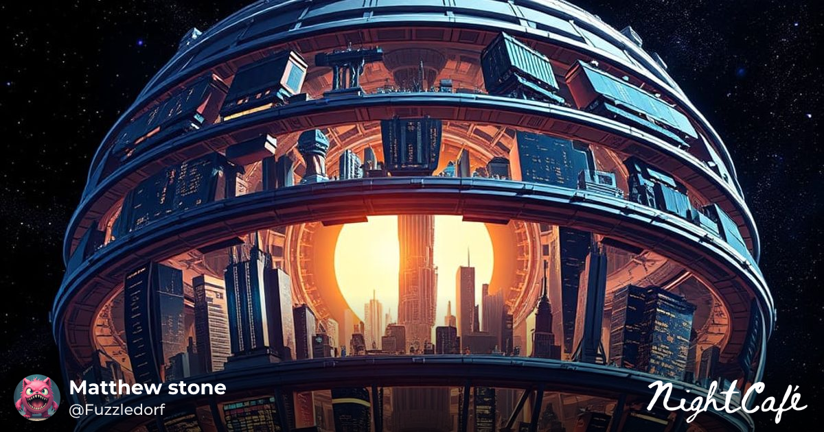 Vibrant Anime Space Station Megastructure in the S... - AI Art