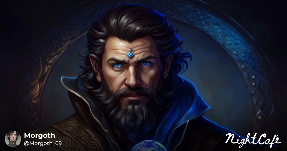 Master Mage with Diamond Orb, Detailed Fantasy Art - AI Art