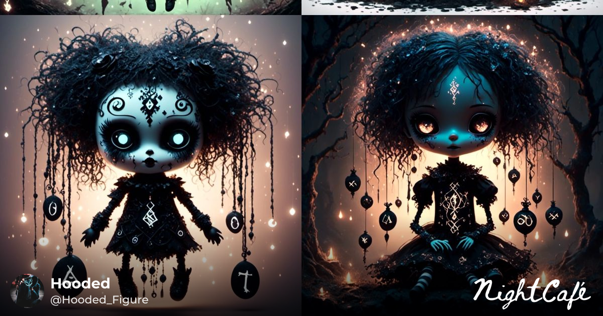 Puppets - Glowing Rune Marionette Doll in Dark Illustration