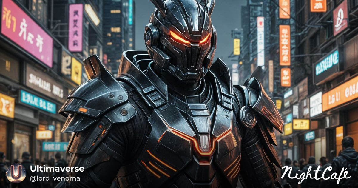 Samurai Midnight - Mark 1 (SMM1) - Futuristic Samurai in Bla...