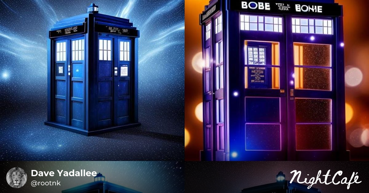 The TARDIS Soaring Through Time and Space - AI Art