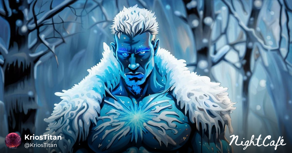 Iceman - Icy Man with Blue Glow in Graffiti Art Style