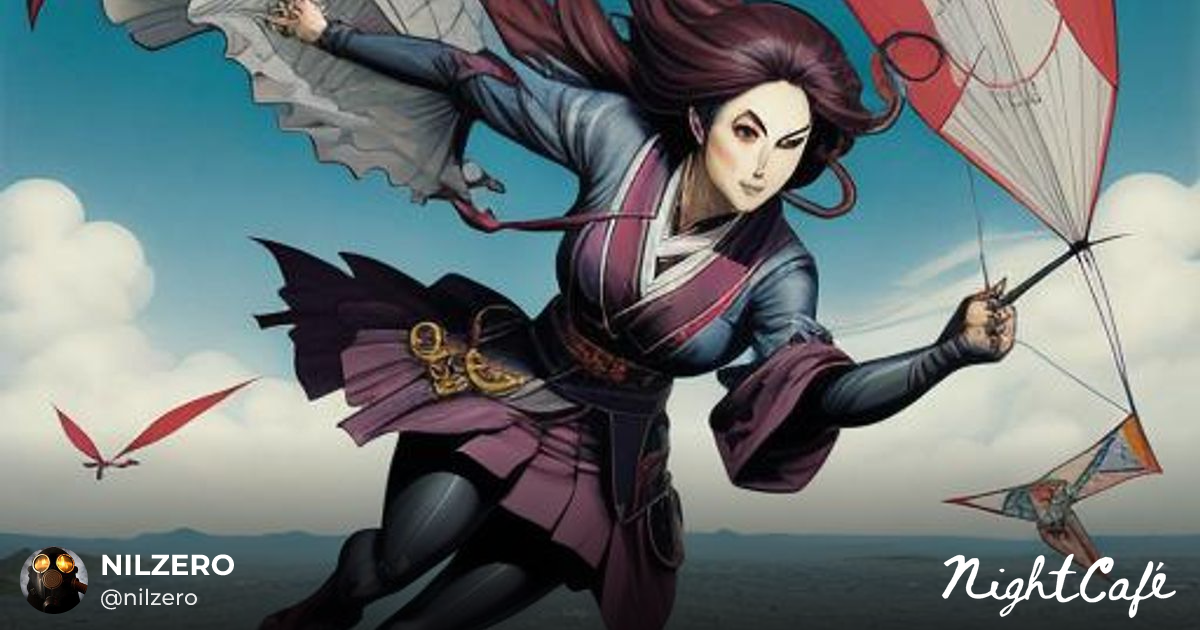 Small Details! - Japanese Gothic Girl Flying Kite, Comic Boo...