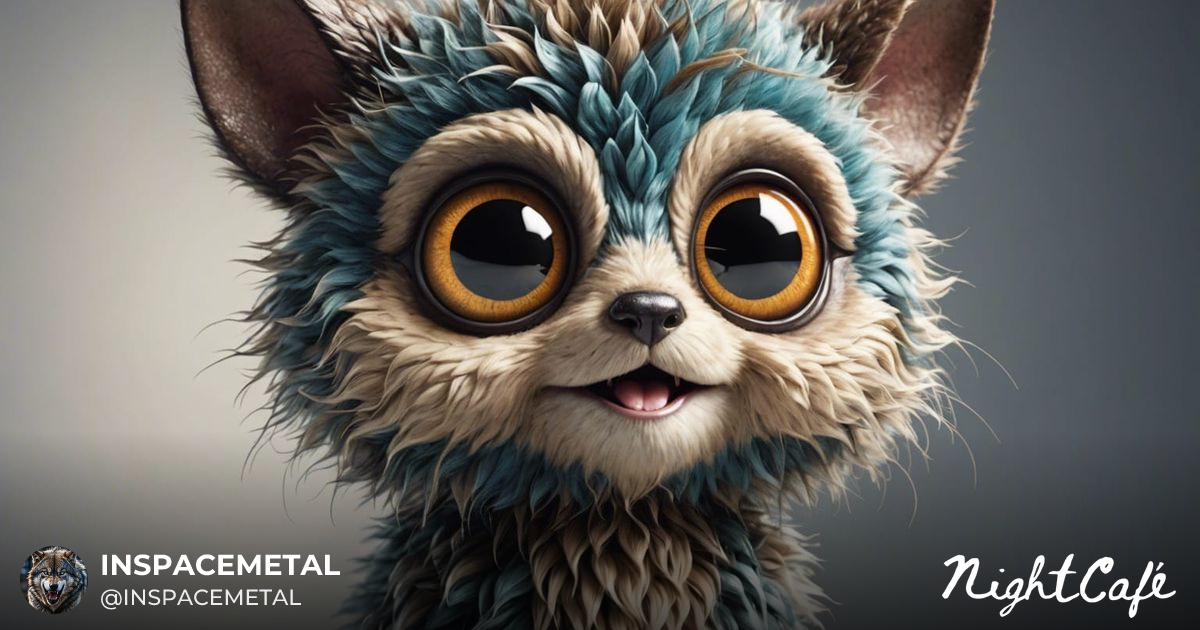 Adorable and cute, fantastical creature with googly eyes in rich, hyper ...