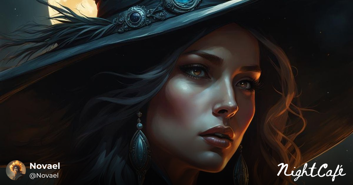 Moonlit witch - Moonlit Witch Portrait in Detailed Fantasy S...