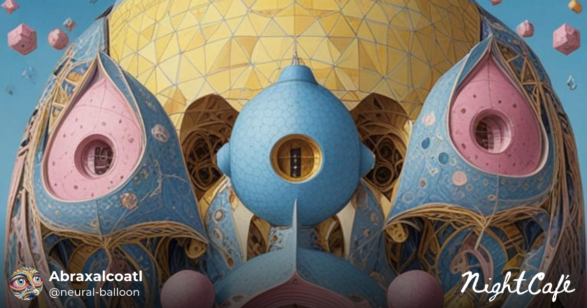 Surreal Womb with Hyperbolic Geometry in Pastel Co... - AI Art