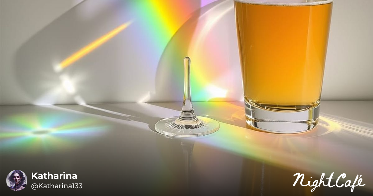 Rainbow Shadows Cast by Glass Objects - AI Art