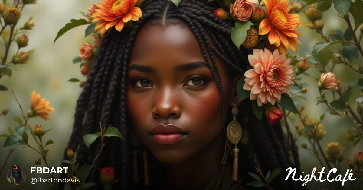 Beautiful Wood Nymph - African Earth Goddess in Enchanted Fo...