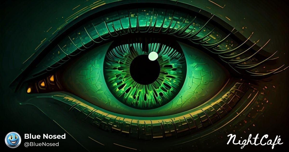 Here's Lookin' At You Kid - Emerald Eye Fragmented in Neon P...