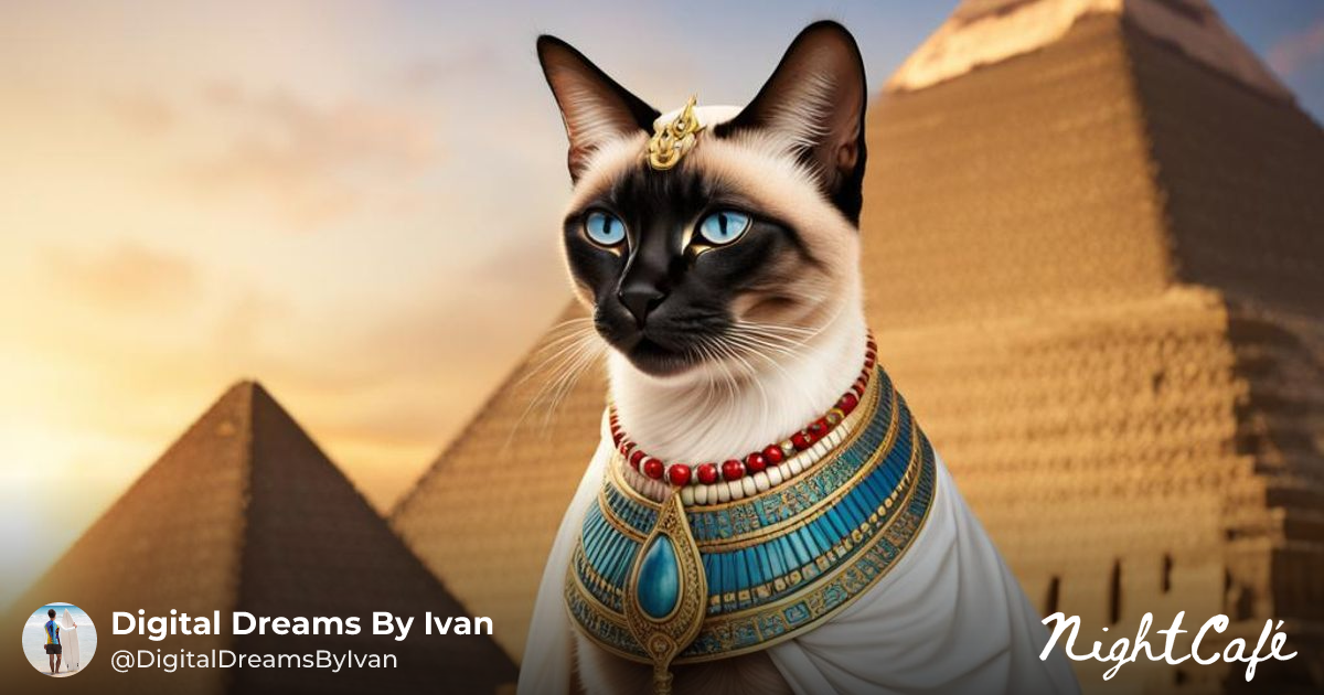 Siamese cat - Siamese Cat as Egyptian Queen in Photo