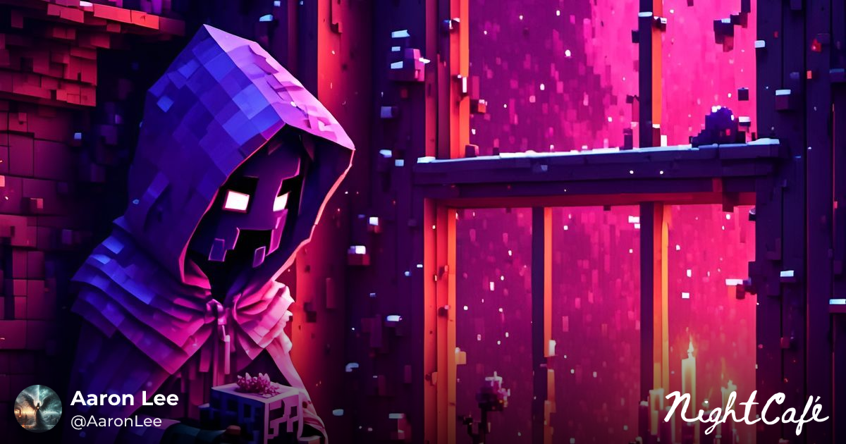 Shadowmech - Minecraft Enderman on Winter Windowsill