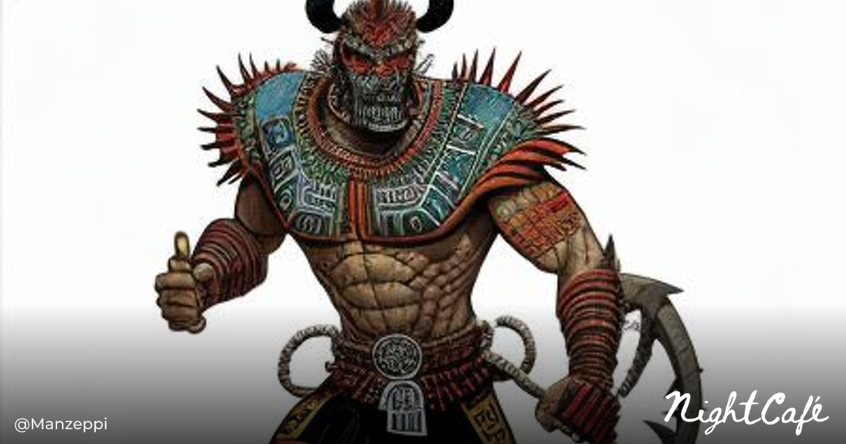 Aztec Demon in Comic Book Art Style - AI Art