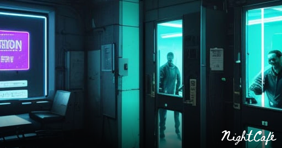 Inmates in Cyberpunk Lab Coats Hack Digital Lock i... - AI Art