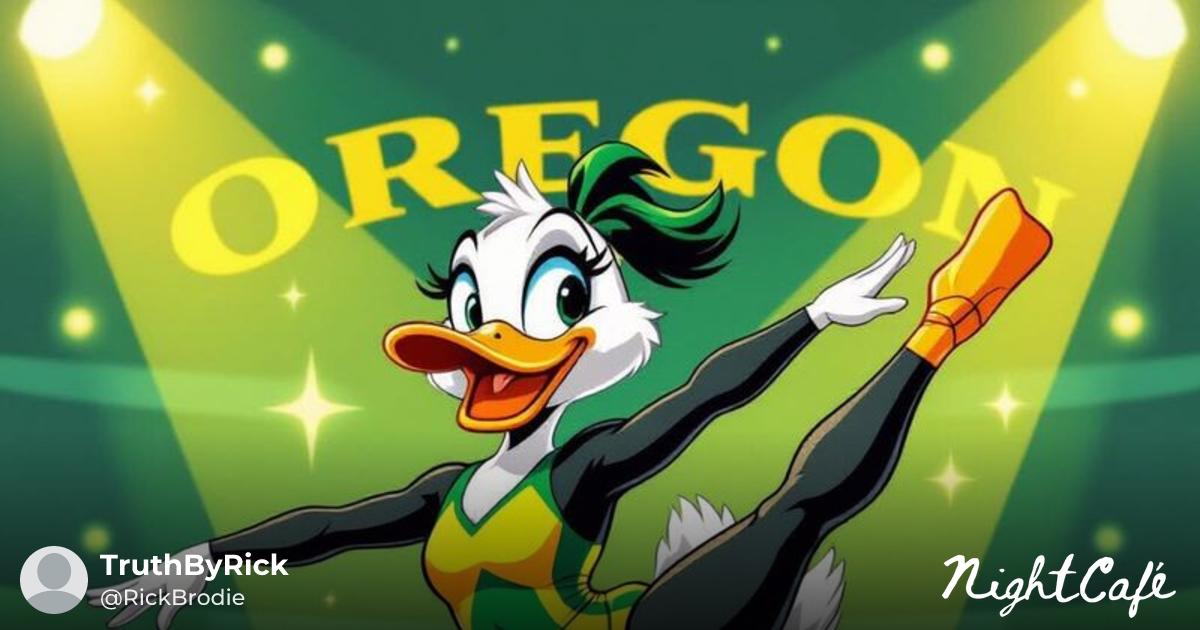 Oregon Duck Gymnast Soars in Athletic Tights - AI Art