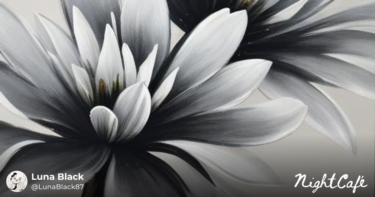 Grey Contemporary Art - Abstract Grey Flowers in Contemporar...