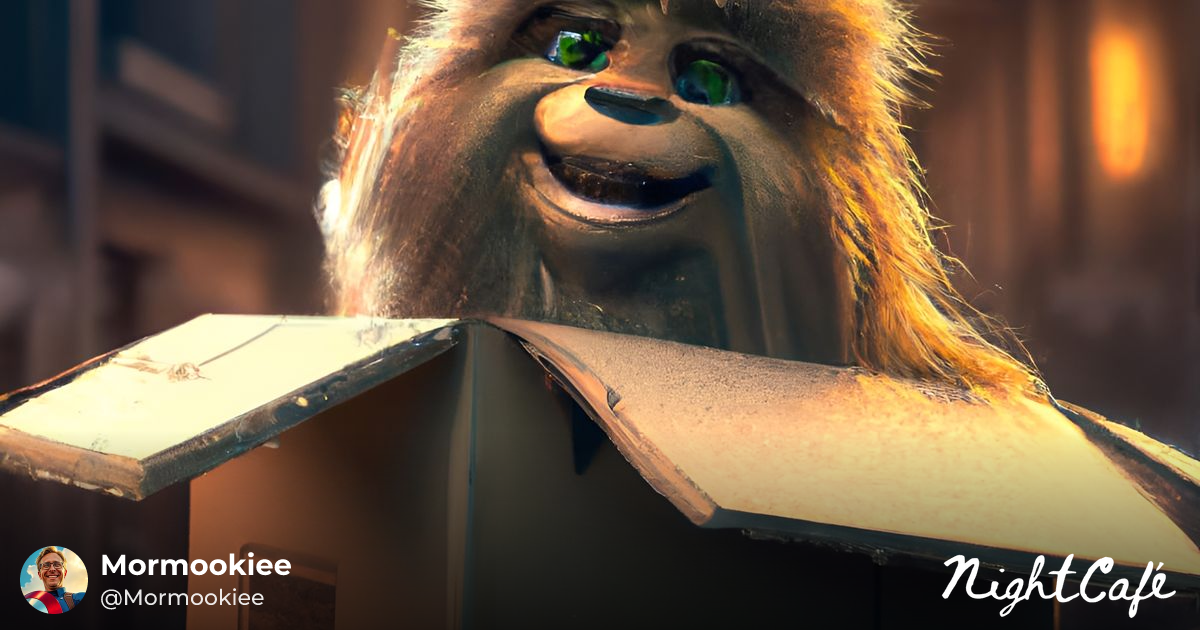 Chewboxa Returns - Playful Chewbacca in a Box: 3D Digital Ar...