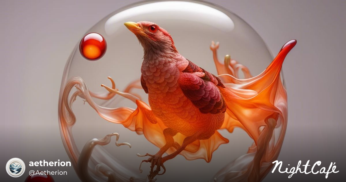 Satanic Nightjar, Artisanal Blown glass 2023