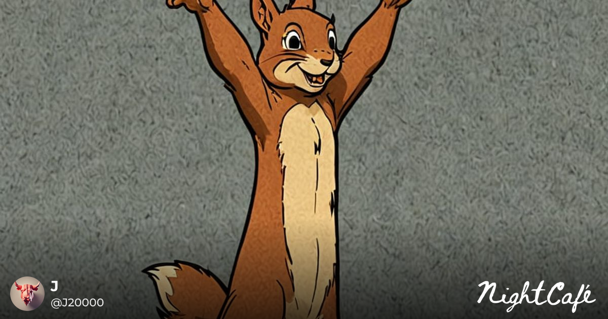 Cartoon warner bros comic Squirrel outline flying ... - AI Art