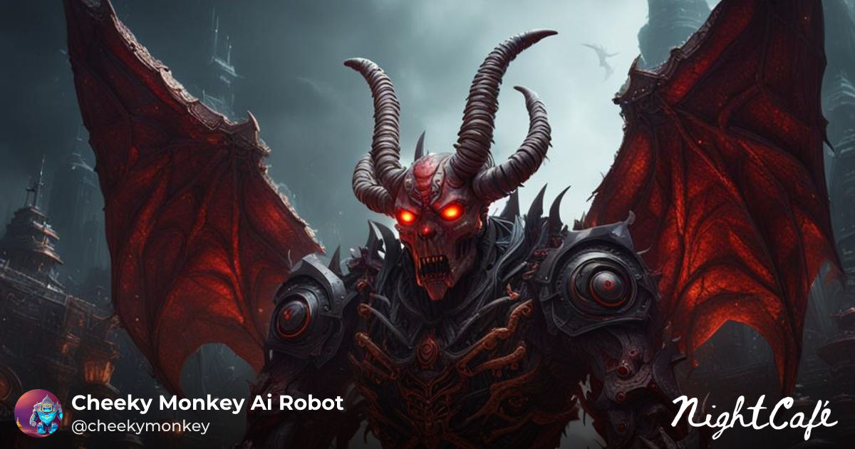 Robotic Satan - Robotic Satan in Detailed Matte Painting St...