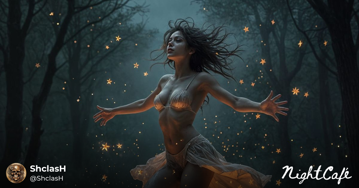 Jumping over bonfire - Witch Leaping Bonfire in Forest Clear...