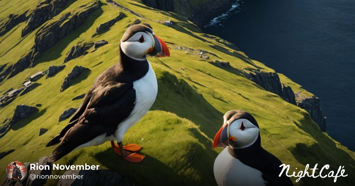 Puffins mobile wallpaper - Puffins on Faroe Islands Mountain...