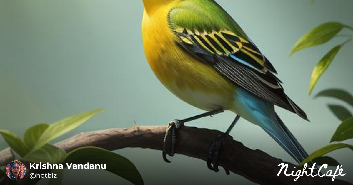 Canary Eating Peach: Hyper-Realistic Bird Photogra... - AI Art