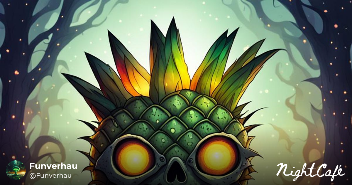 Fruity Fables - Pinapple-Zombie - Undead Pineapple Cartoon C...
