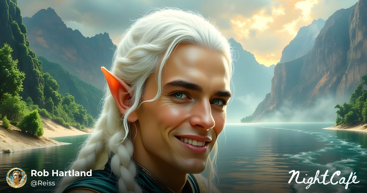 Hyperrealistic Portrait of a Handsome Elf in Exqui... - AI Art