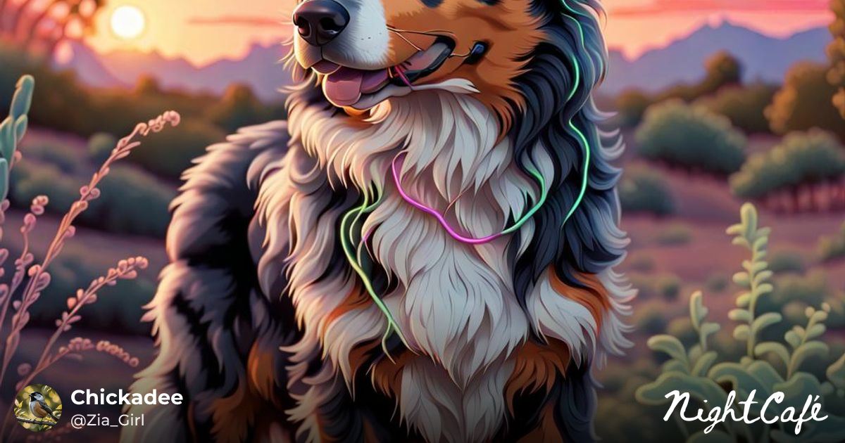 Beautiful Australian Shepard - Realistic Cartoon Australian ...