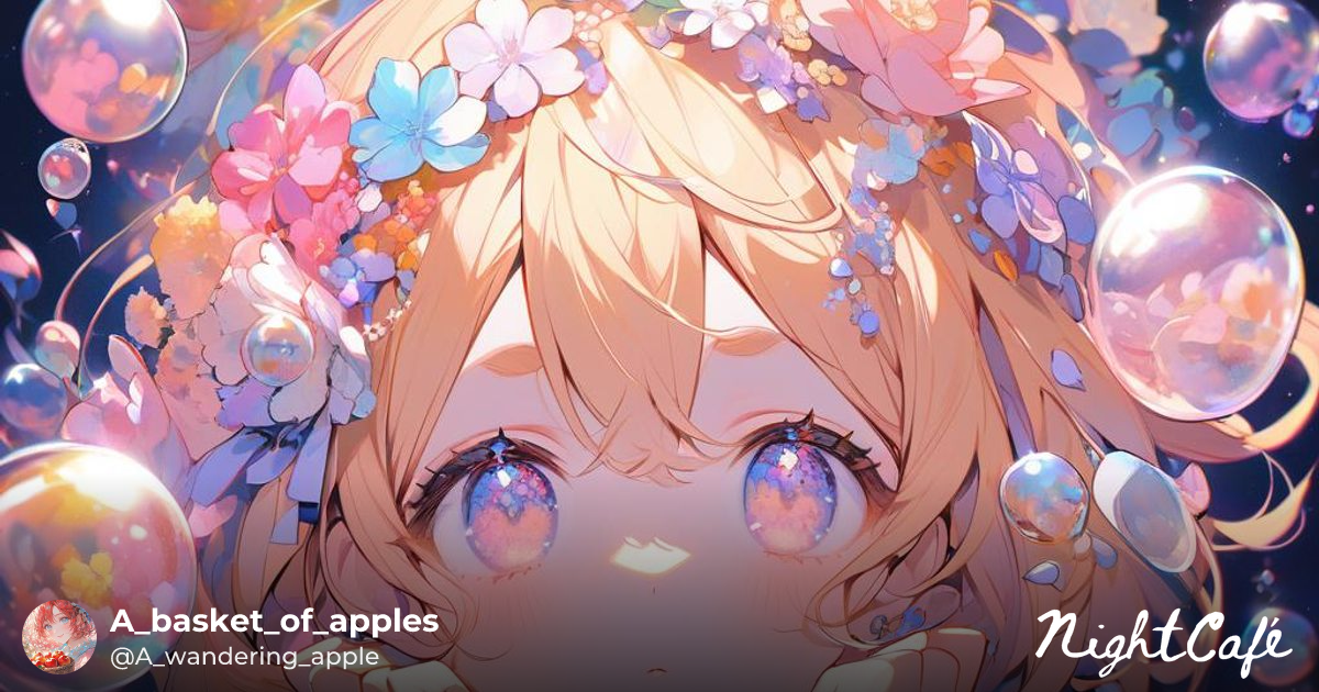 Hmph！ - Cute Anime Girl Profile with Flowers and Bubbles