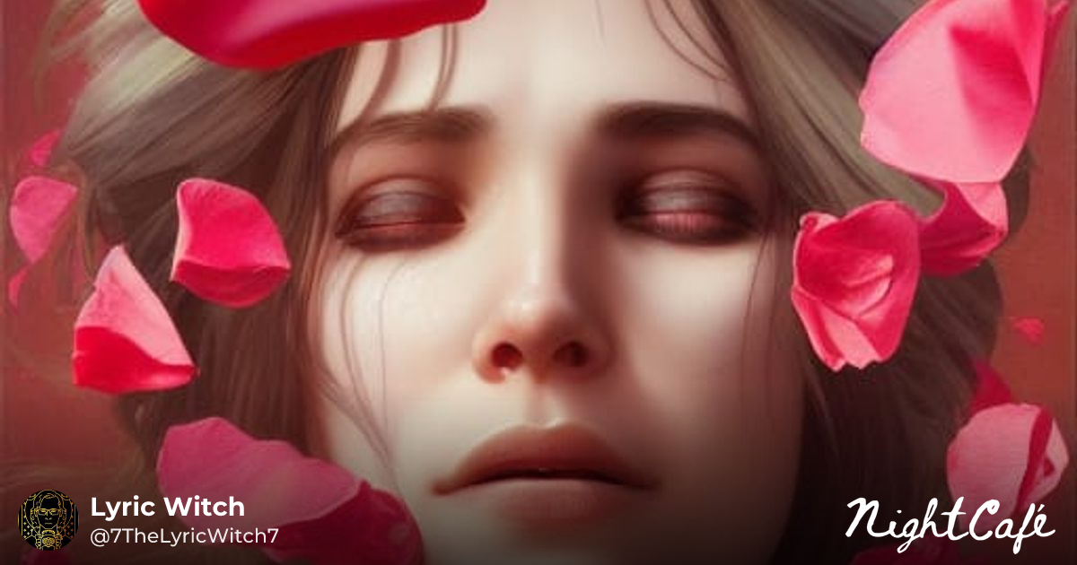 Feminine - Woman Crying Rose Petals: Hyperdetailed Portrait