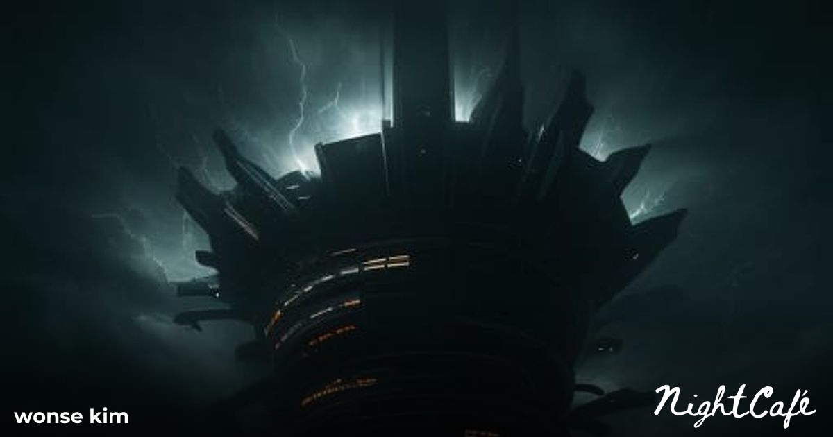 Typhoon - Biomechanical Storm Clouds Descend on a Futuristic...