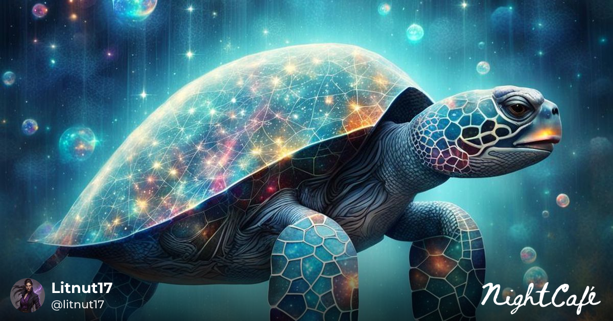 sea turtle - Electric Sea Turtle with Holographic Details