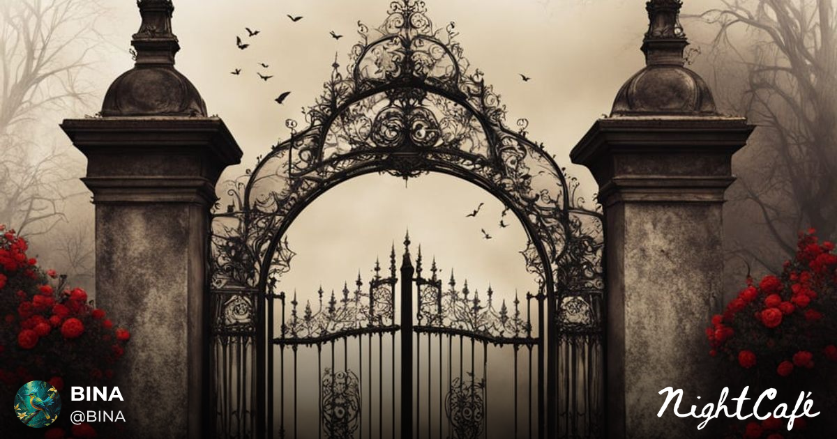 Gothic Iron Gates in Dark Romantic Pop-Surrealist ... - AI Art