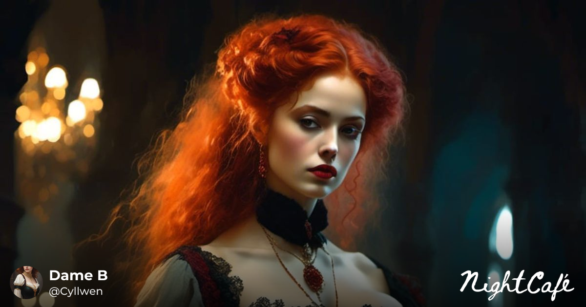 Victorian Vampire Mina Harker in Oil Painting Styl... - AI Art