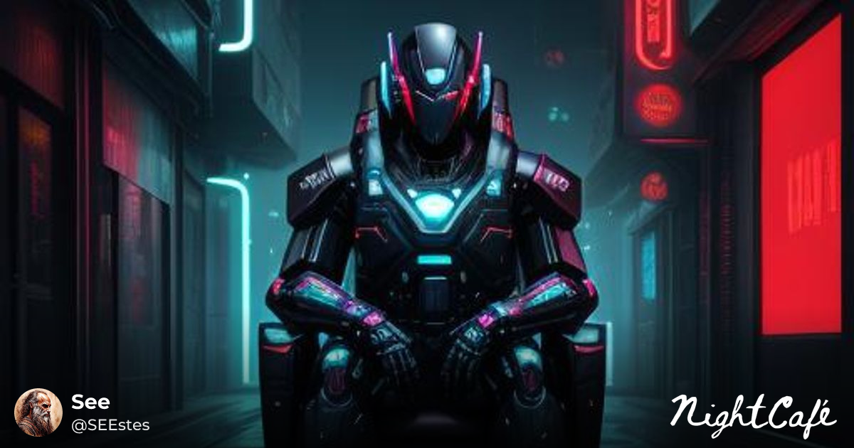 Cyberpunk Mech Pilot in Futuristic Cityscape - AI Art