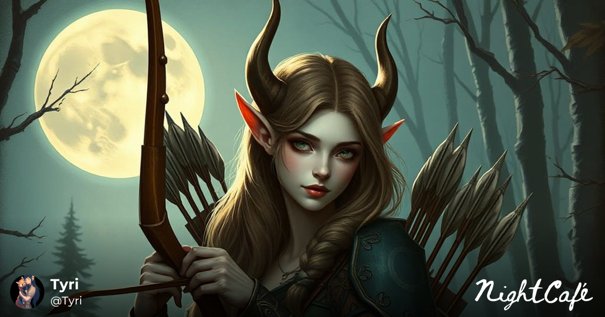 Ethereal Night Elf Maiden in Moonlit Forest - AI Art
