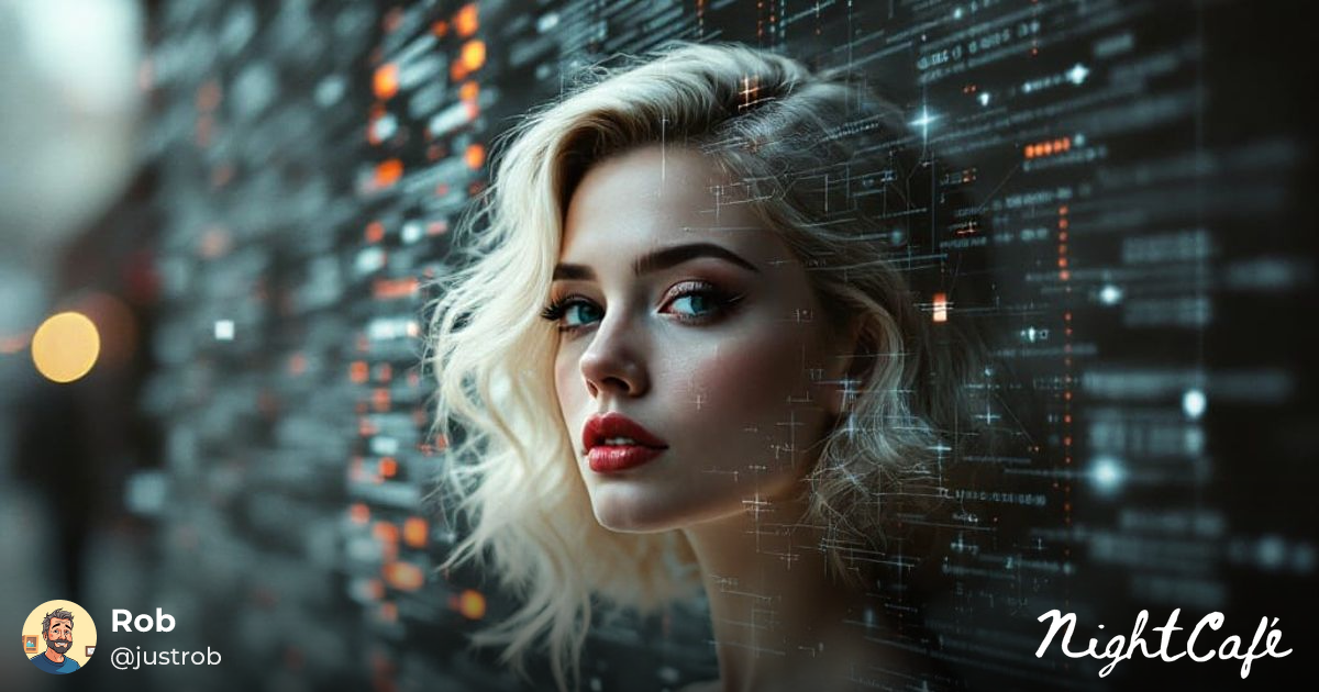 she leans into void / code flickers where her heart was / no one knows her name