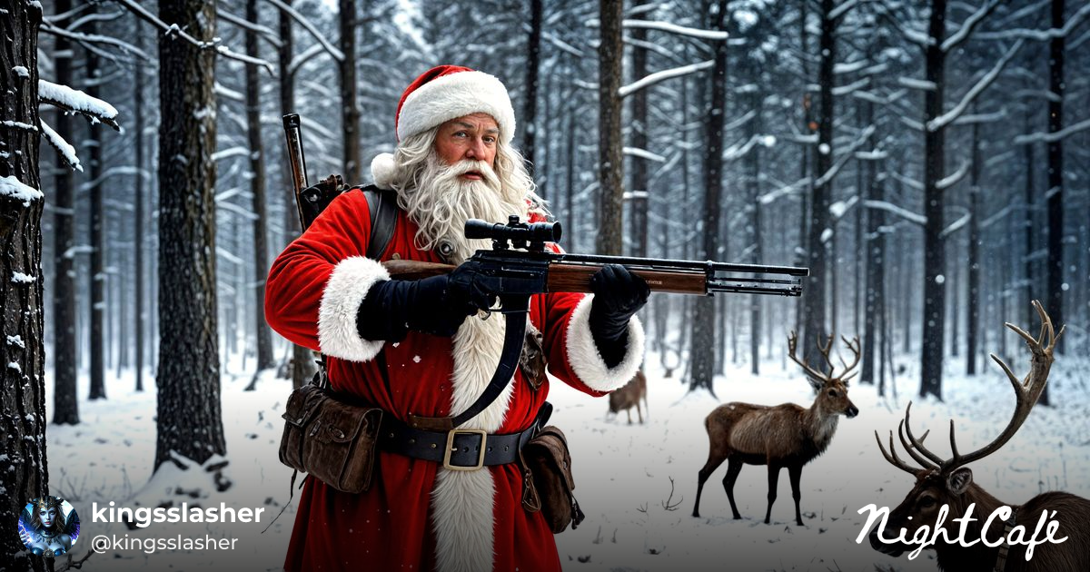 Santa Claus hunting reindeer, - Santa Claus Hunting Reindeer...