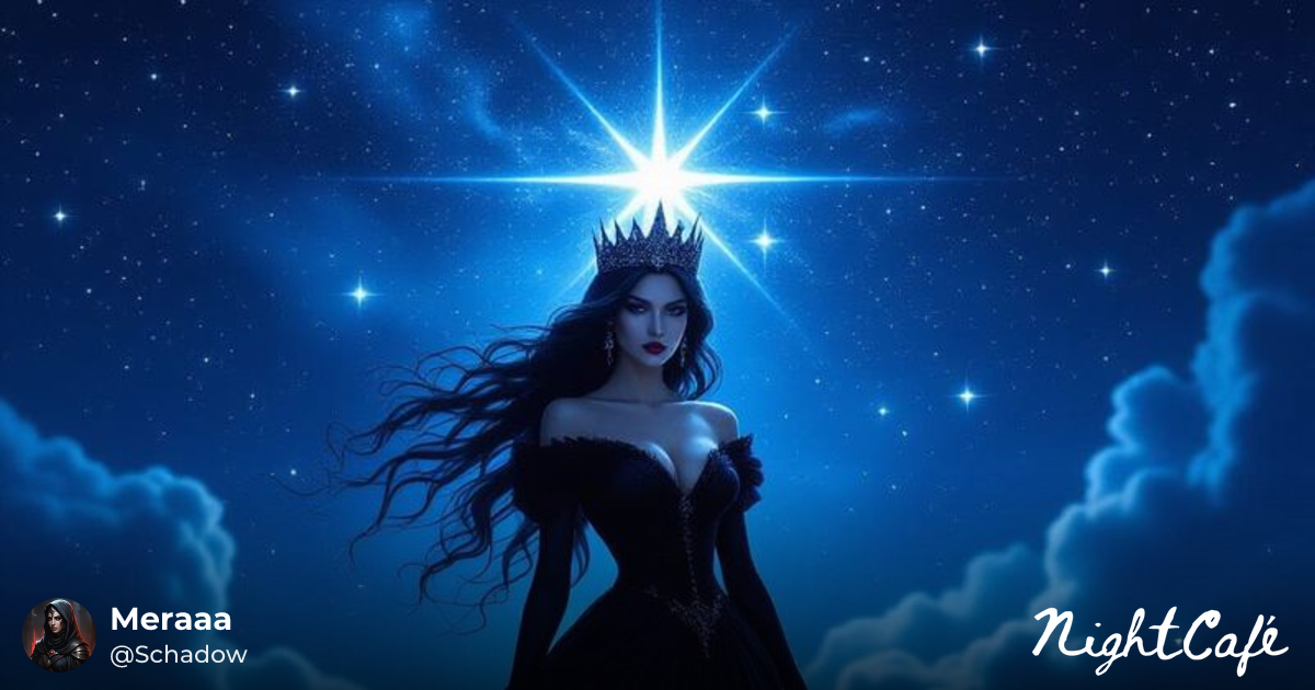Dark Mystical Queen Under Starry Sky in 8K Fantasy... - AI Art