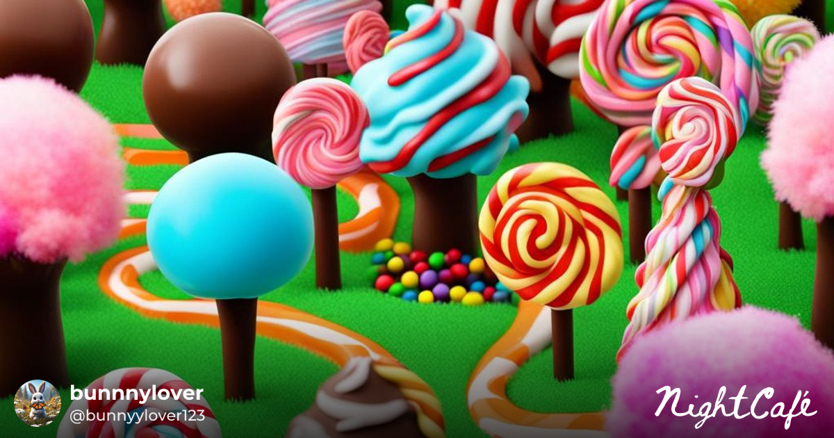 Colorful Candy Wonderland with Chocolate Paths - AI Art