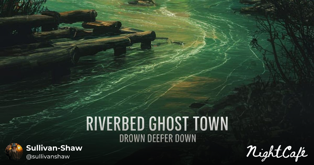 Riverbed Ghost Town: Abandoned Mill in Murky Depth... - AI Art