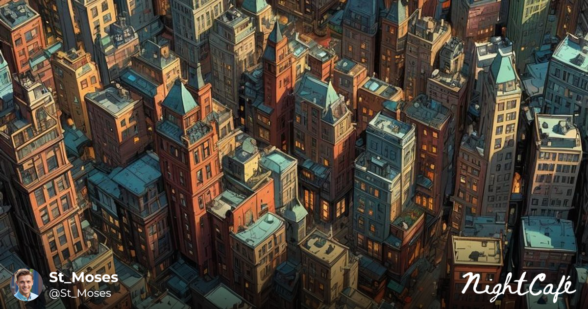 Vibrant Cel-Shaded Comic Book Cityscape Illustrati... - AI Art