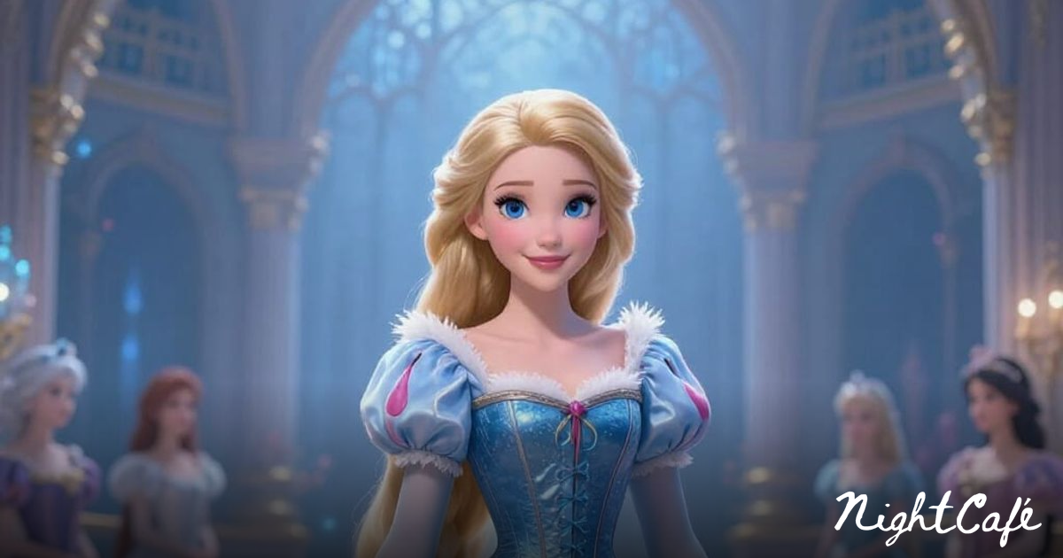 Snow Queen and Rapunzel in Ballroom Hyperrealistic... - AI Art