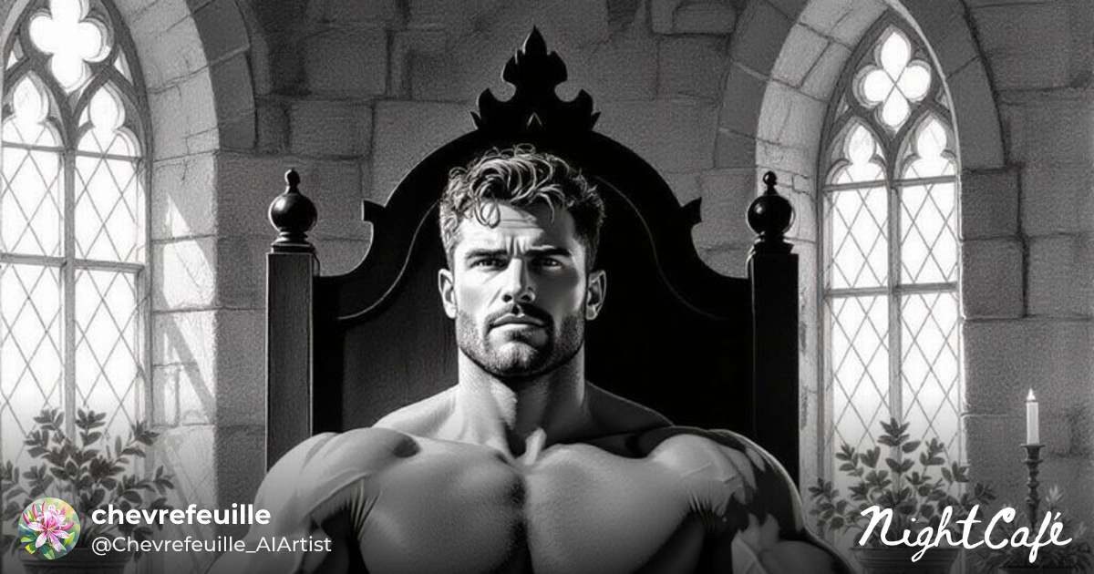 I am your King 1 - Dramatic Drawing of a Muscular Man in Cas...