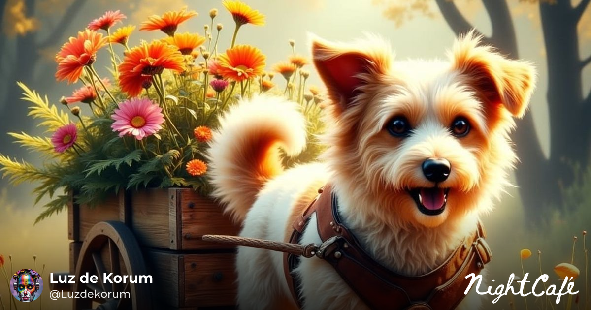 A Dog's Grueling Task in a Macabre Landscape - AI Art