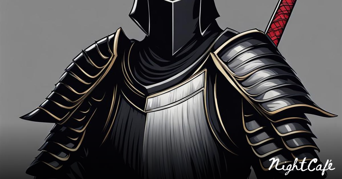 Japanese Knight with Katana and Black Armor - AI Art