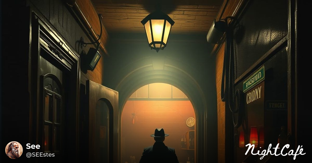 Back-Alley Speakeasy Entrance in Grim Surrealist S... - AI Art