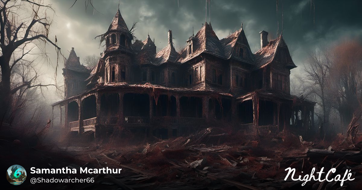 Haunted house - Macabre Haunted House in Detailed Matte Pain...